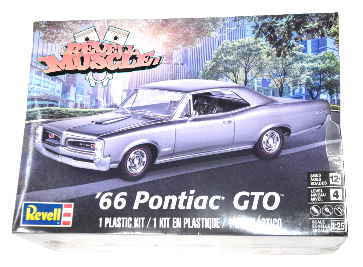Revell Muscle '66 Pontiac GTO Model Car Kit Sealed Silver 1:25 85-4479 ...