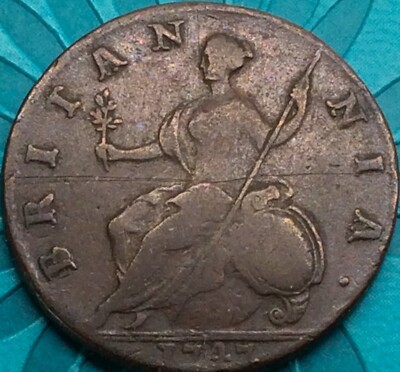 Great Britain Half Penny 1747 US colonial George II Copper | eBay