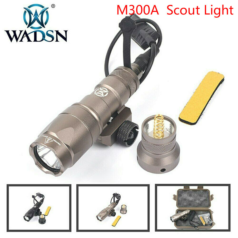 WADSN Airsoft M300 M300A Tactical Scout Light 280Lumens LED Flashlight ...