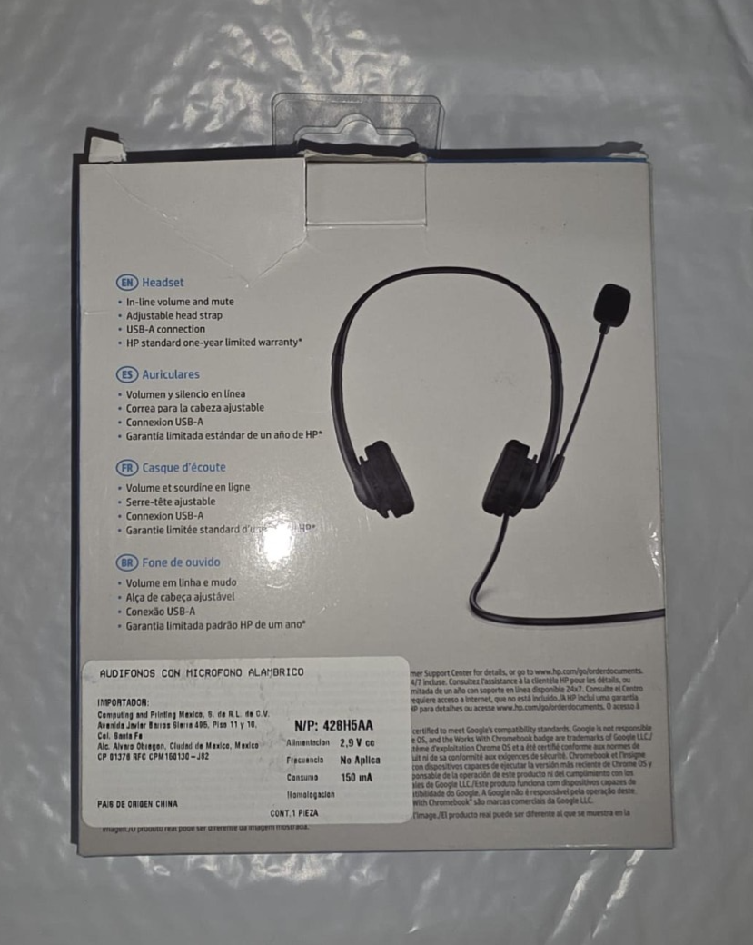 HP Stereo USB-A Headset G2 Wired Noise-Canceling Mic for PC Laptop ...