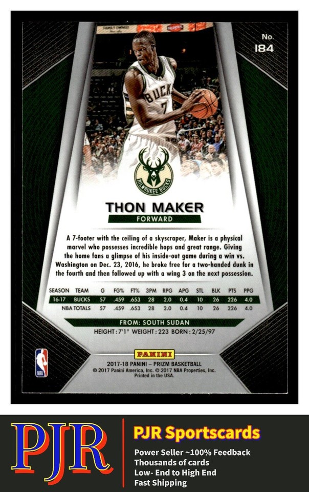 2017 Panini Prizm #184 Thon Maker Milwaukee Bucks | eBay