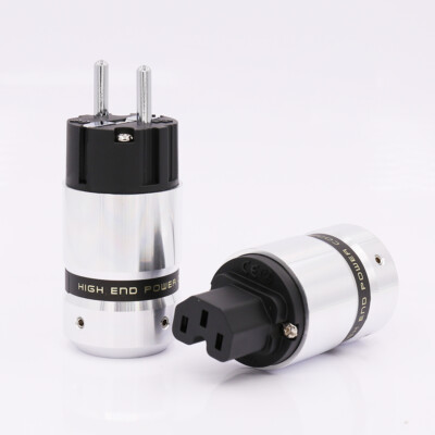 Hi-End Rhodium-Plated EU Power Plug IEC Connector for HI-FI Power Cable ...