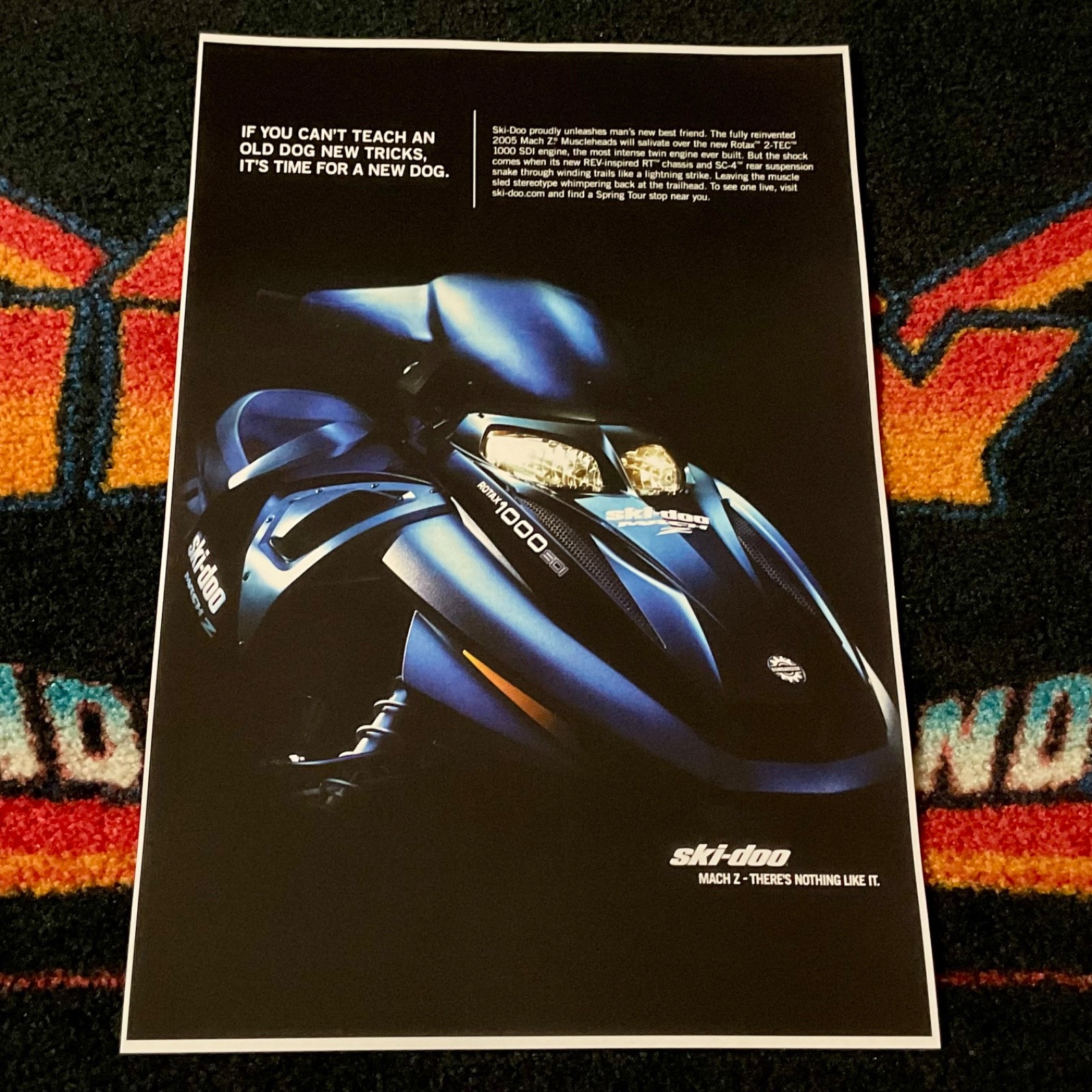🏁 ‘05 SKI-DOO MACH Z 1000 Snowmobile Poster semi vintage sled ⚫️⚪️ NEW ...