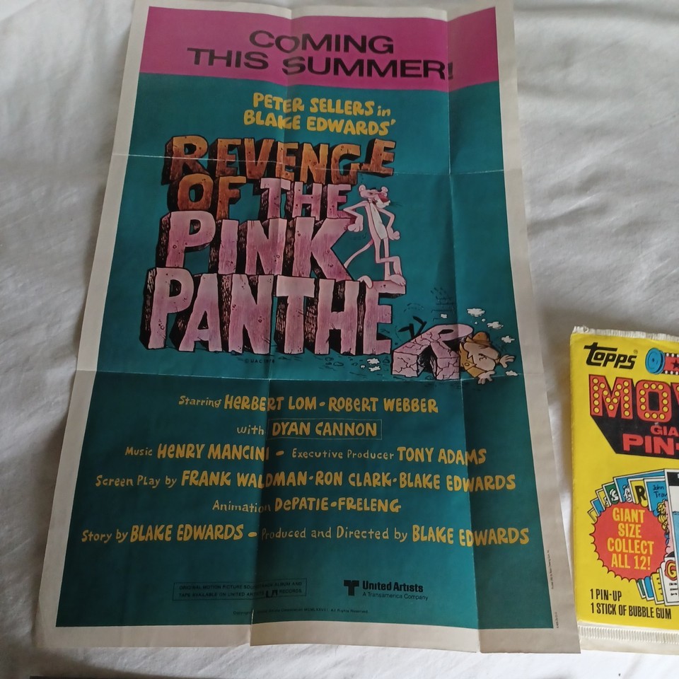 Vintage 80s Topps Movie Pin Up 1981 The Revenge Of The Pink Panther ...