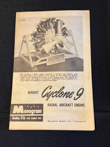 Wright Cyclone 9 Radial Aircraft Engine Monogram Hobby Kits Booklet | eBay
