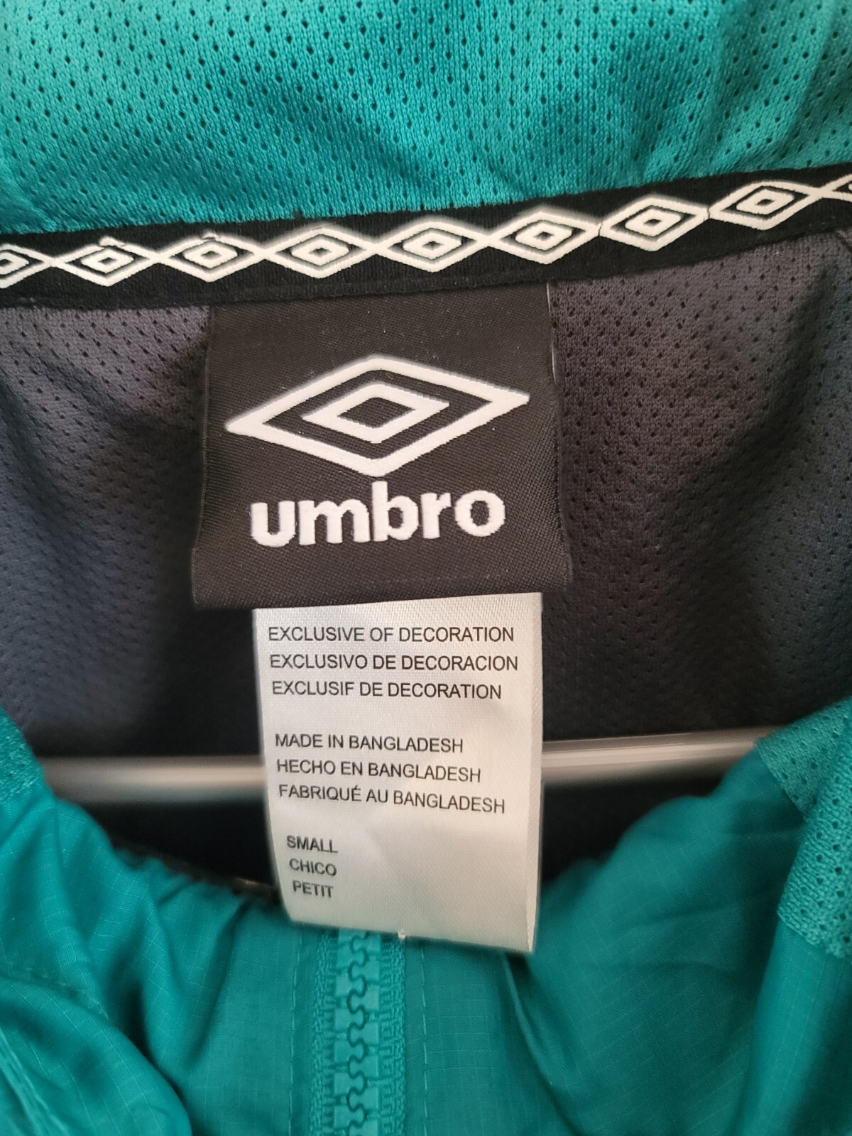 Vintage Umbro Rain Jacket windbreaker Black Turquoise… - Gem