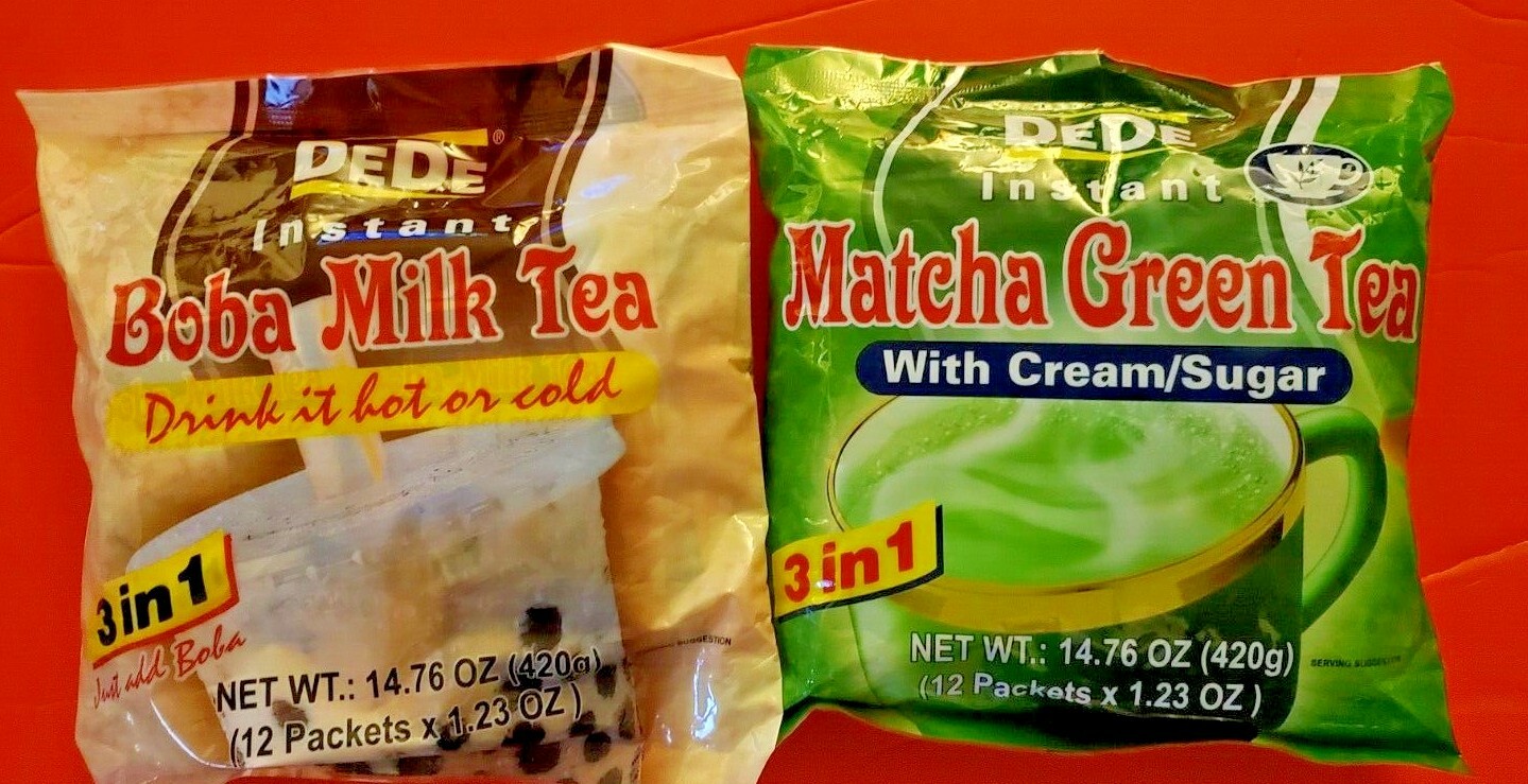 2 PACK DEDE 3 IN 1 INSTANT BOBA MILK TEA & INSTANT THAI TEA WITH CREAM ...