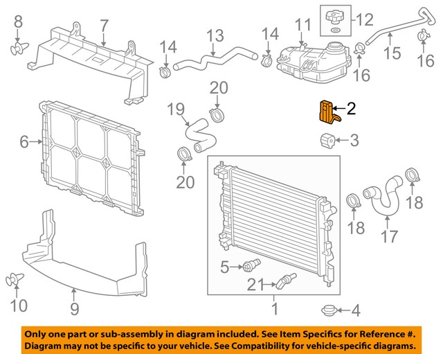 Chevrolet GM OEM 12-18 Sonic 1.8L-L4-Radiator Upper Bracket 95016649 | eBay
