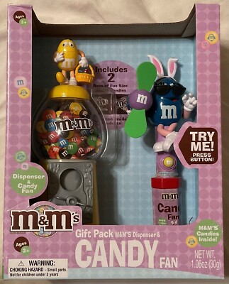 M&M's Easter Dispenser and Candy Fan Gift Pack 2013 Yellow & Blue New ...