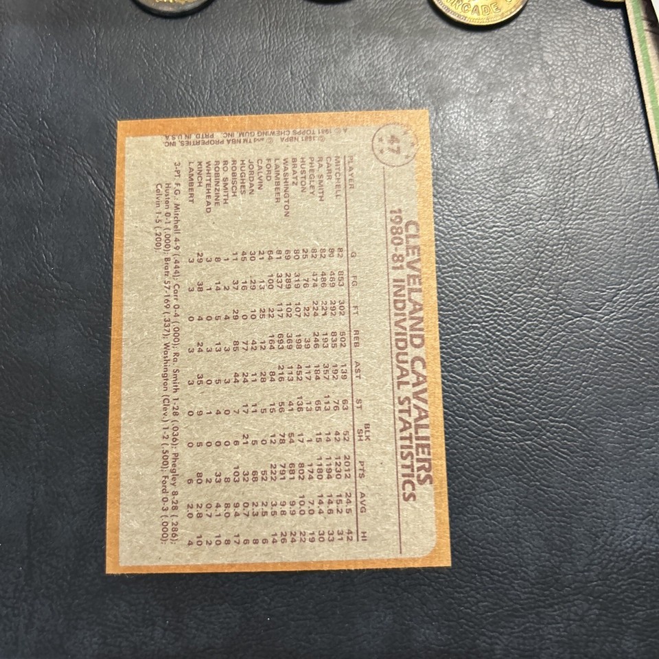 #47 Cleveland Cavs Austin Carr Mike Bratz Bobby Mitchell 1981-82 Topps ...