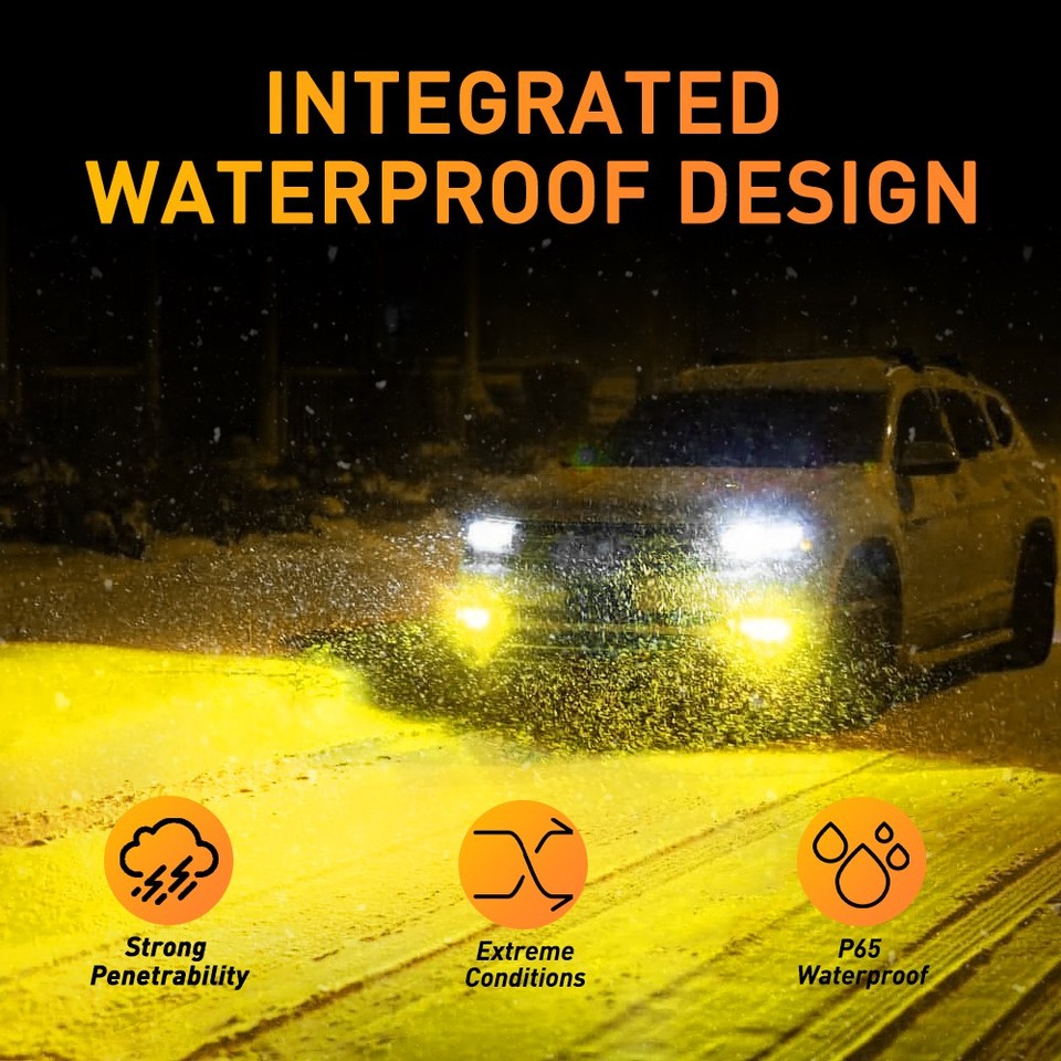 Daytime Running Lamp H11 H16JP H8 LED Fog Light White+Amber Bulb Car ...