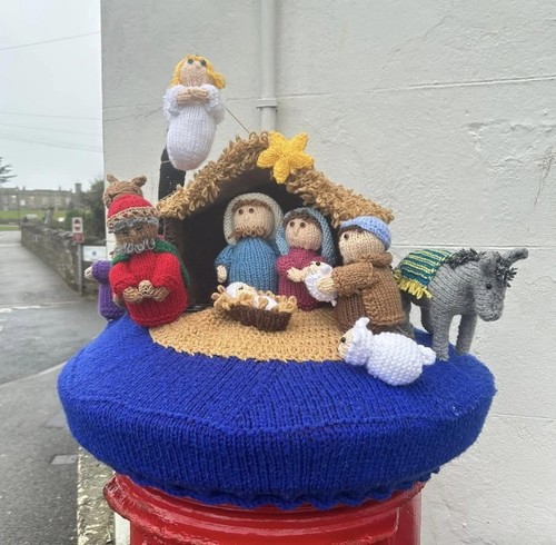 Nativity Scene Christmas Post Box Topper Decoration Hand Knitted | eBay UK