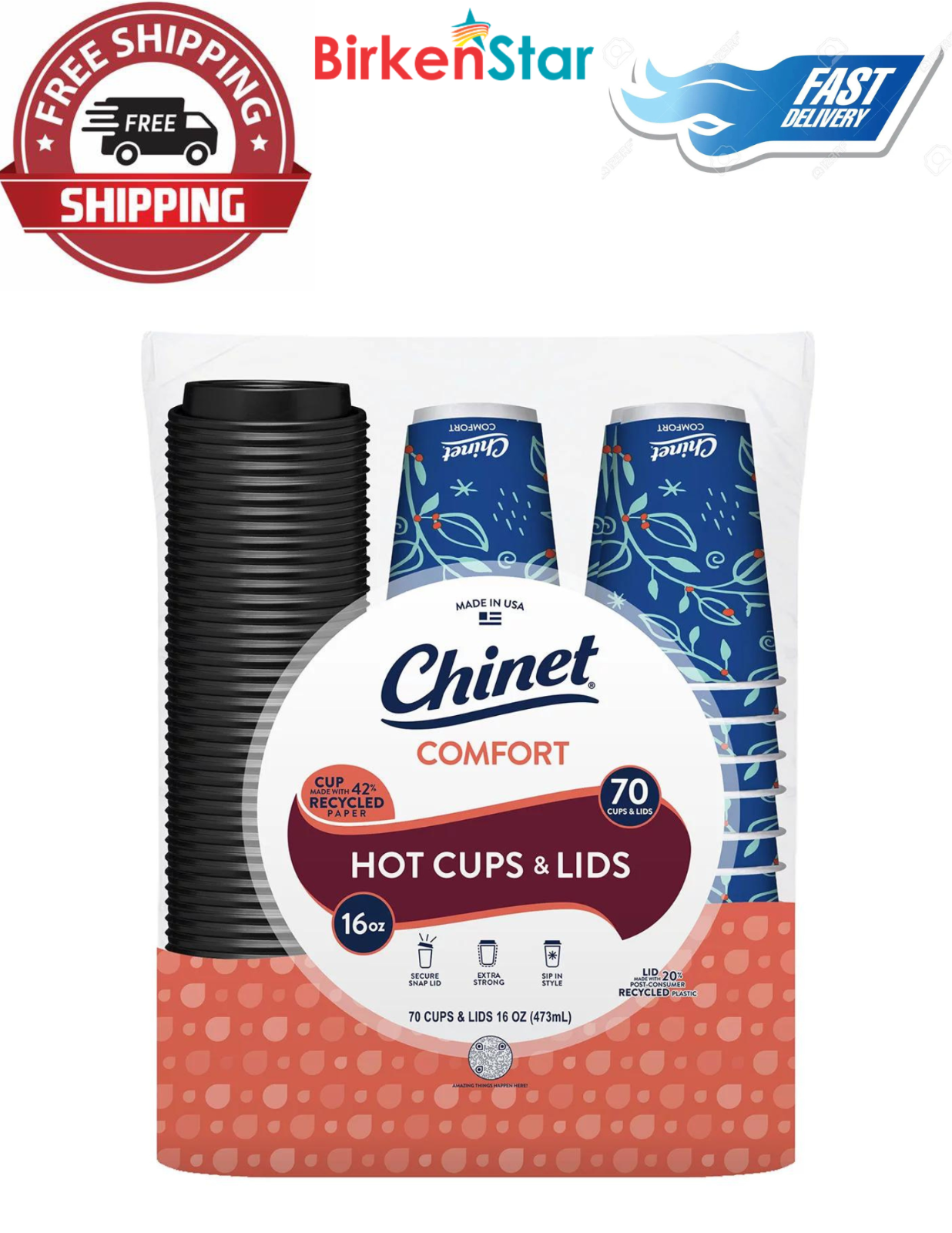 Chinet Comfort Cup Hot Cups & Lids (16 oz., 70 ct.) NO SHIP TO NJ,CA | eBay