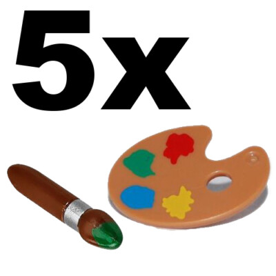 NEW LEGO - Figure Accessory - Paint Brush + Palette x5 - 10243 70751 ...