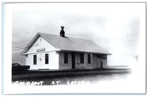 Lothair Montana MT Postcard GN Depot Station c1950's Vintage Unposted ...