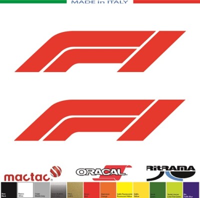 KIT 2 ADESIVI F1 LOGO FORMULA1 mm.50x12 STICKERS KLEBSTOFFE PEGATINAS ...