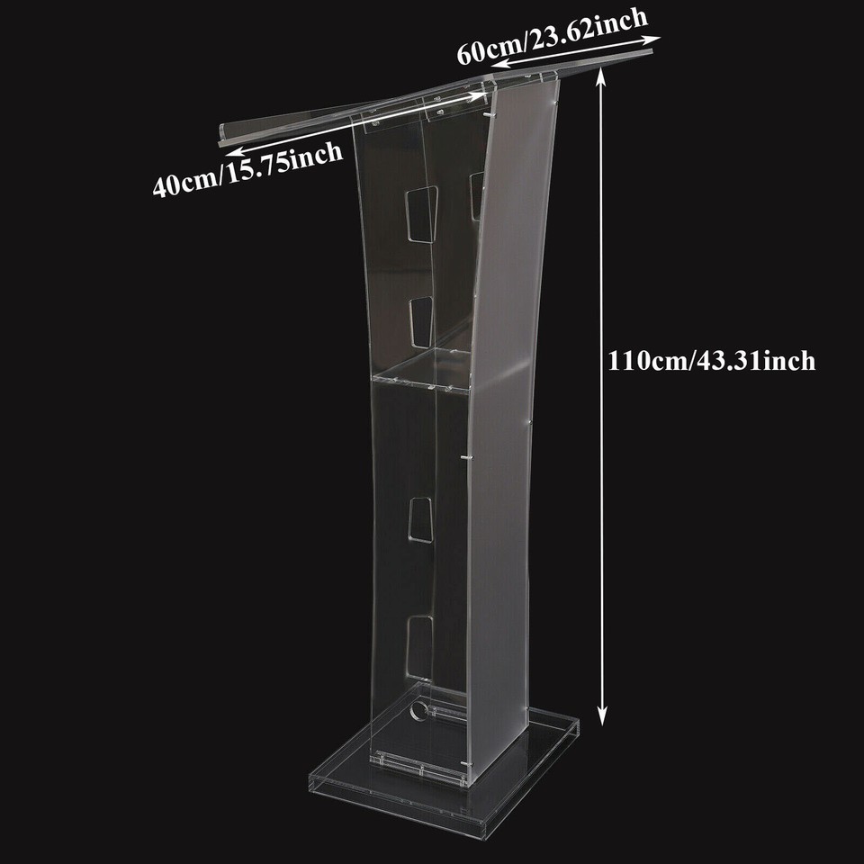 Modern Acrylic Podium Plexiglass Clear Pulpit Conference School Church ...