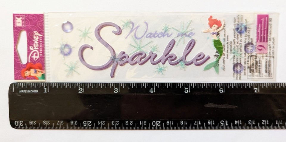 Disney Ariel Little Mermaid Watch Me Sparkle Scrapbook Title Stickers ...