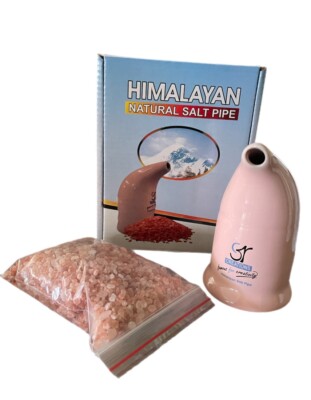 Himalayan Natural Salt Pipe/Inhaler with free 200g Salt - Pink/salmon ...