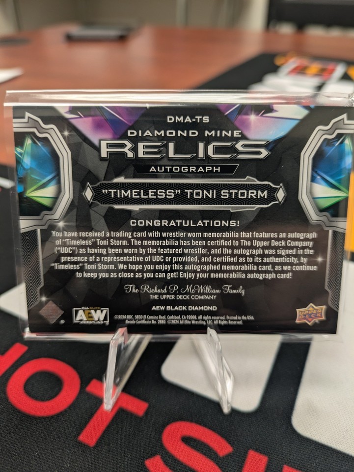 2024 AEW Black Diamond Timeless Toni Storm Diamond Mine Relic Auto ...