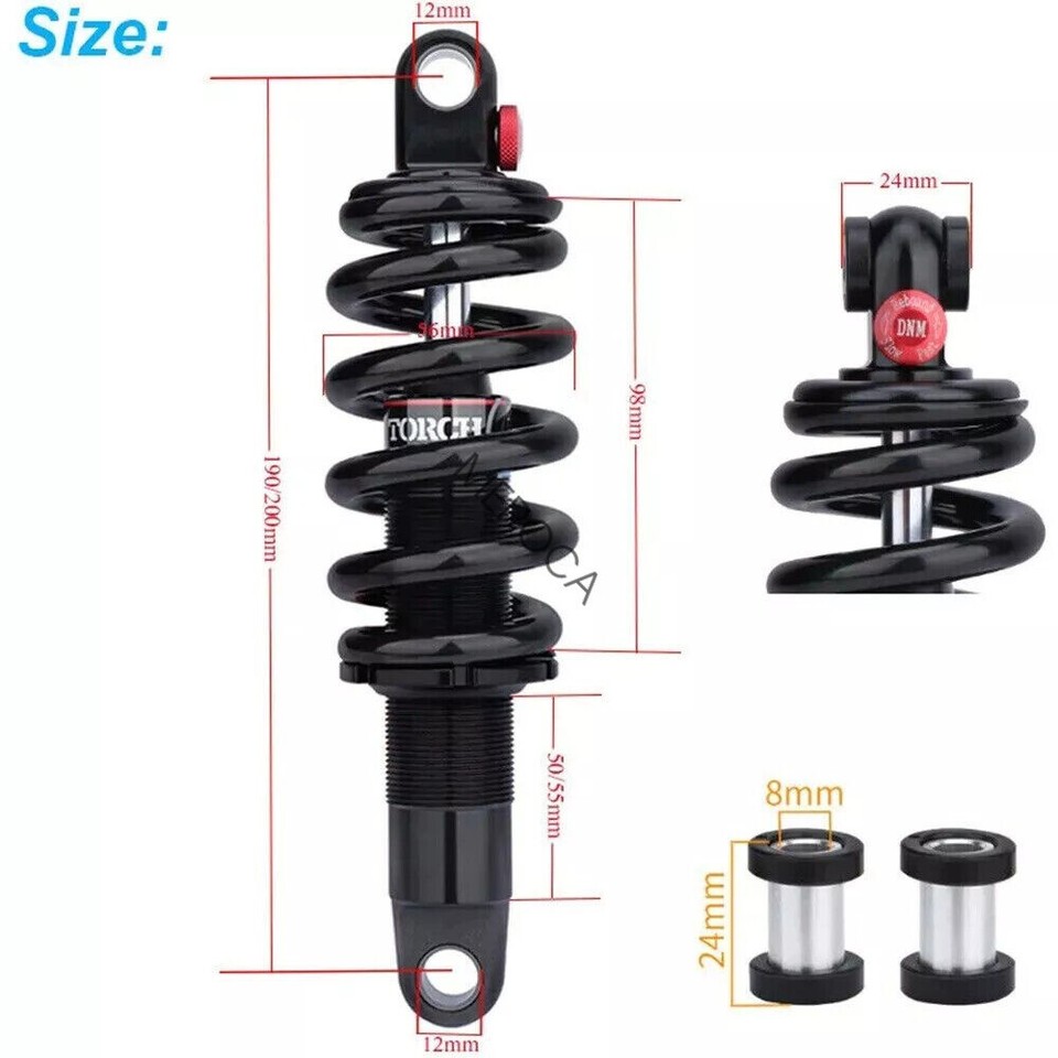 DNM DV22AR Mountain Bike Biycle Coil Spring Rear Shock 125/150/165/190 ...