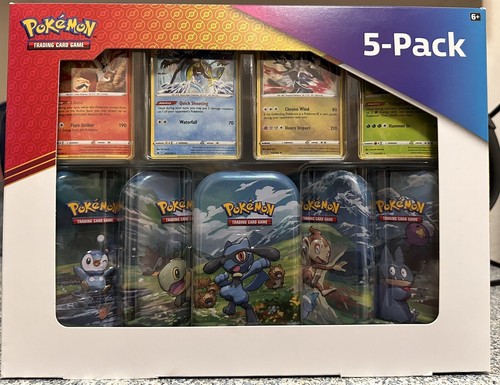 Pokemon TCG Sinnoh Stars Mini Tin 5-Pack Costco Bundle Exclusive + 4 ...