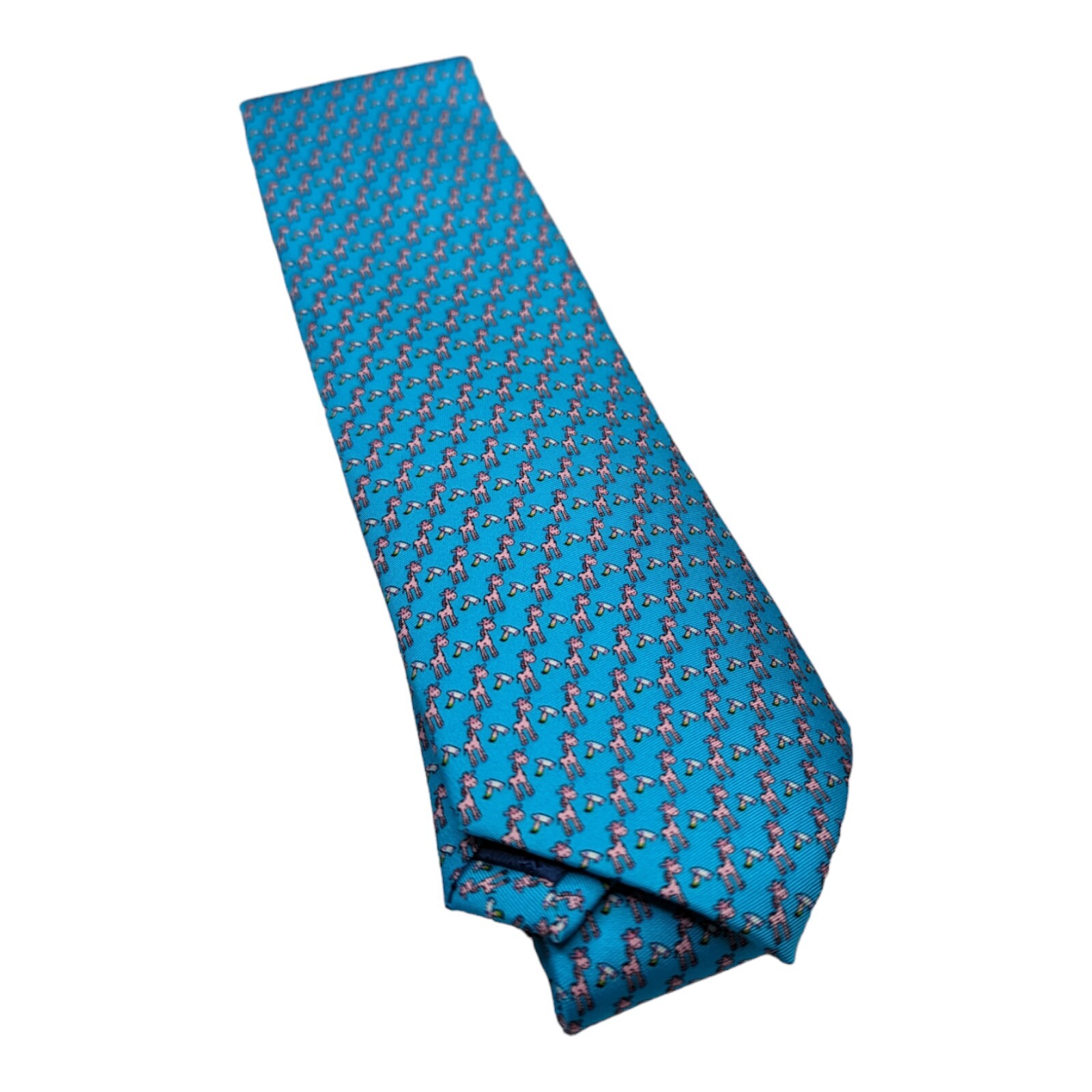 KINGS AND WOLVES Light Blue Giraffe Print Silk Necktie | eBay