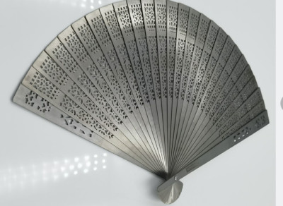 Titanium alloy folding fan with Chinese style hollow metal kung fu fan ...