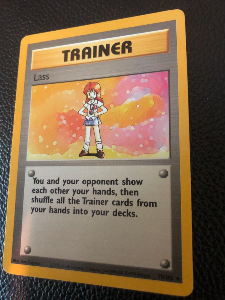 Pokémon TCG Lass 75/102 Rare Trainer Card Base Set Original Card 1999 ...