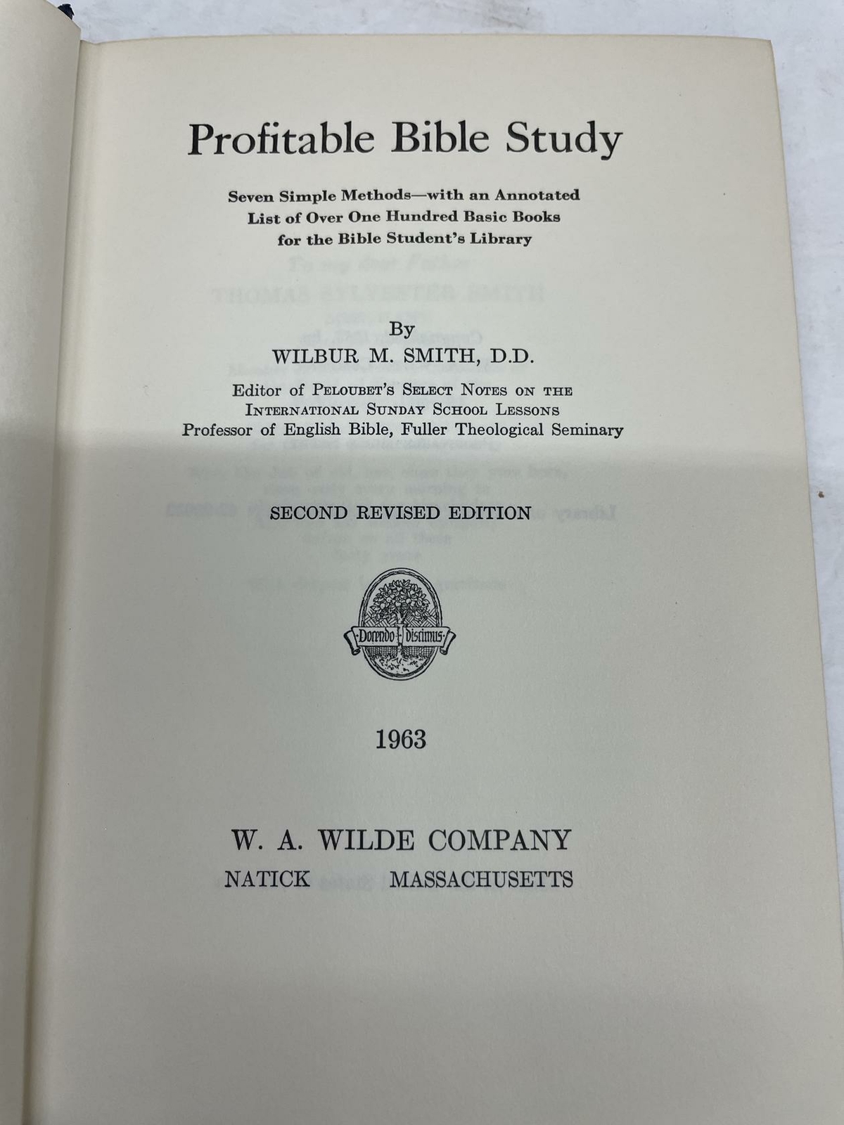 Profitable Bible study By Wilbur M. Smith 1963 HC | eBay