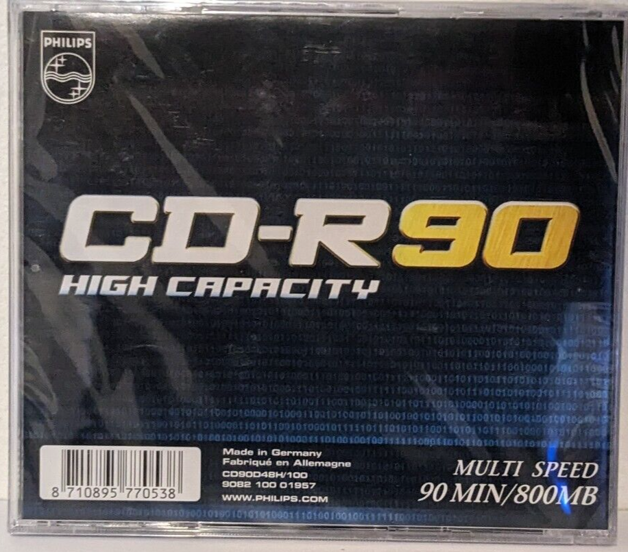 Philips CD-R90 - High Capacity Blank CDR DATA Disc 90min / 800mb - NEW ...