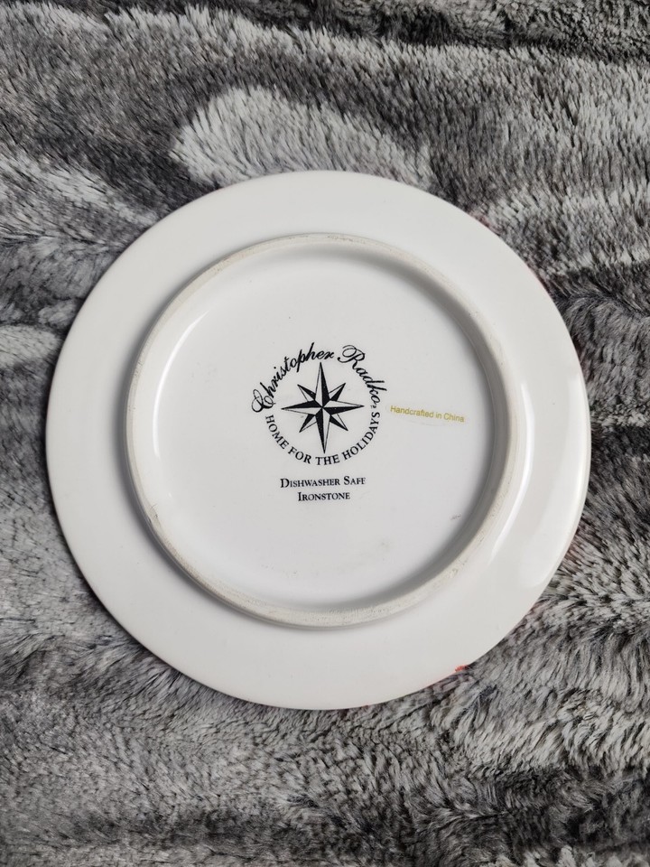 Christmas Plate Santa List Chimney Dessert Plate Christopher Radko 6 ...