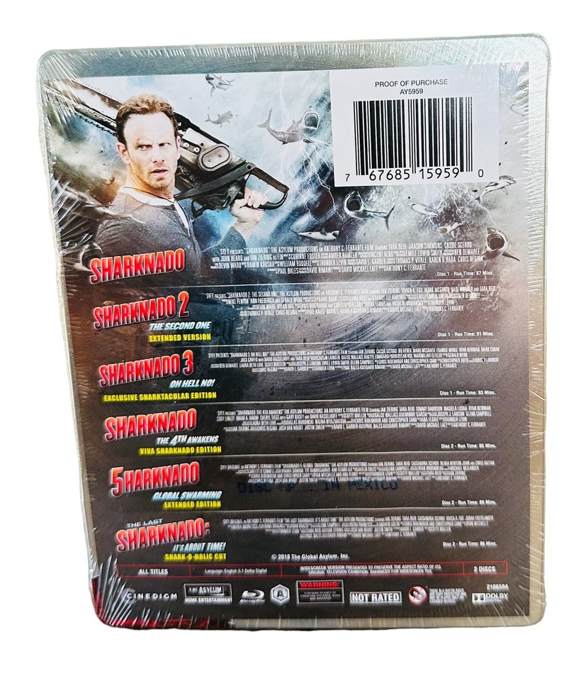 Sharknado Collection (6-Film) (Blu-ray, 2019, 2-Disc Steel Book) comedy ...