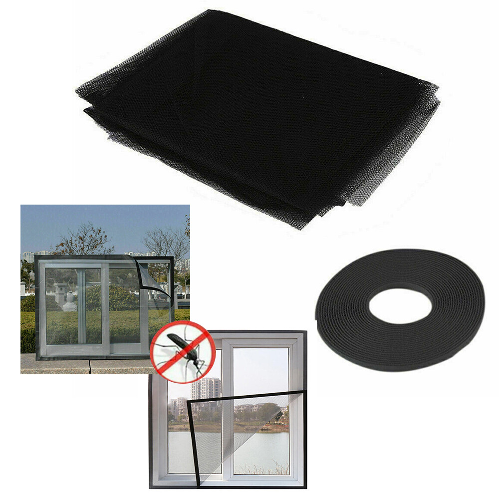 Window Mesh Flyscreen Net Guard Mosquito Curtain Snap Washable Anti ...