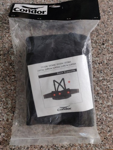CONDOR 1UM57A Back Support,Heavy Duty With Suspender, Size XL | eBay