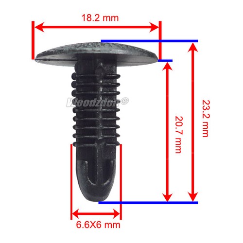 50 Trim Panel Clip Fastener Retainer 6mm Hole Fit For Nissan For Honda ...