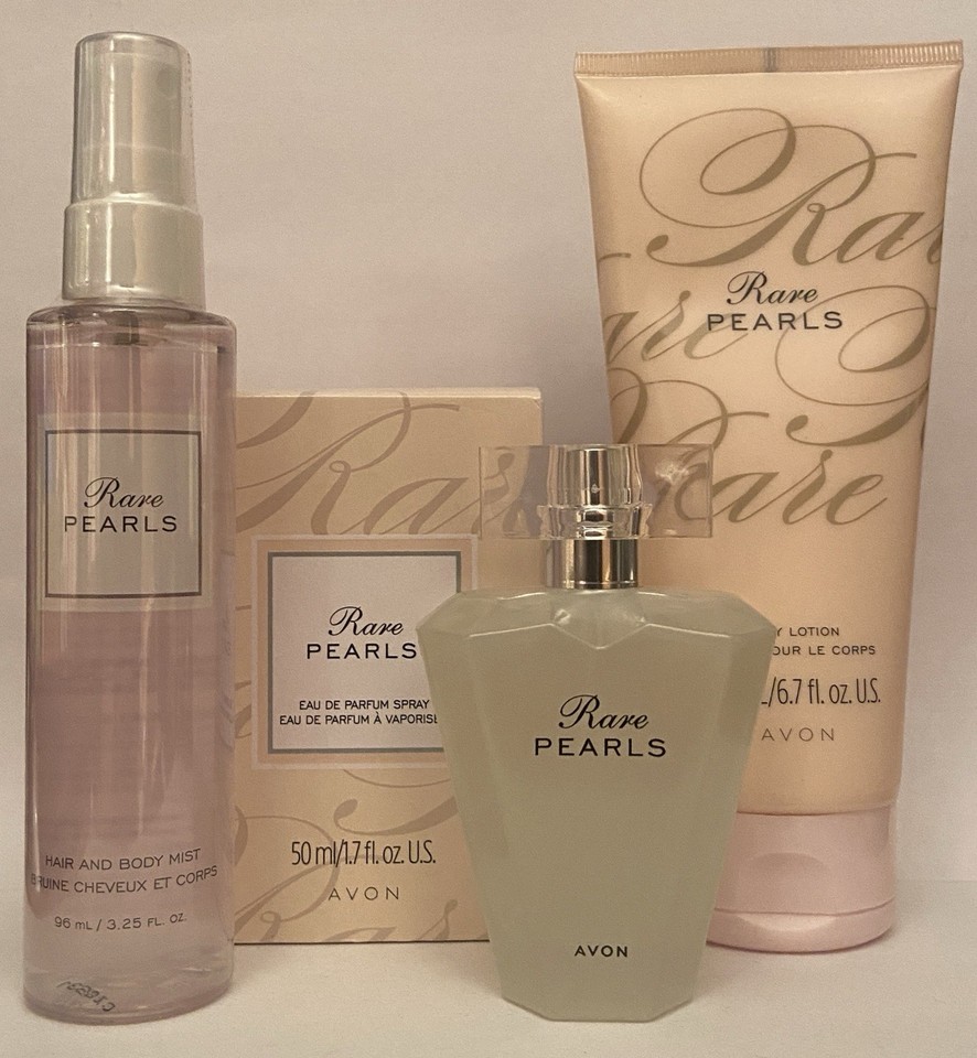Avon Rare Pearls eau de parfum spray with body lotion + hair & body ...
