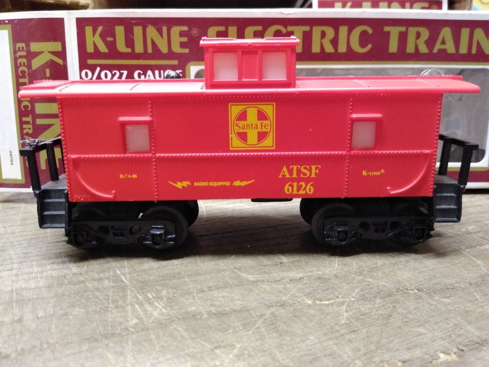 Vtg O and O27 Gauge Trains K Line Santa Fe ATSF 6126 Red Caboose w/Box ...