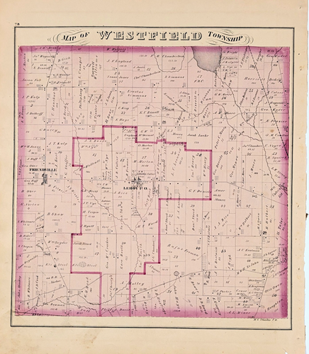1875 Plat Map - WESTFIELD Township, Medina County OHIO - Original ...