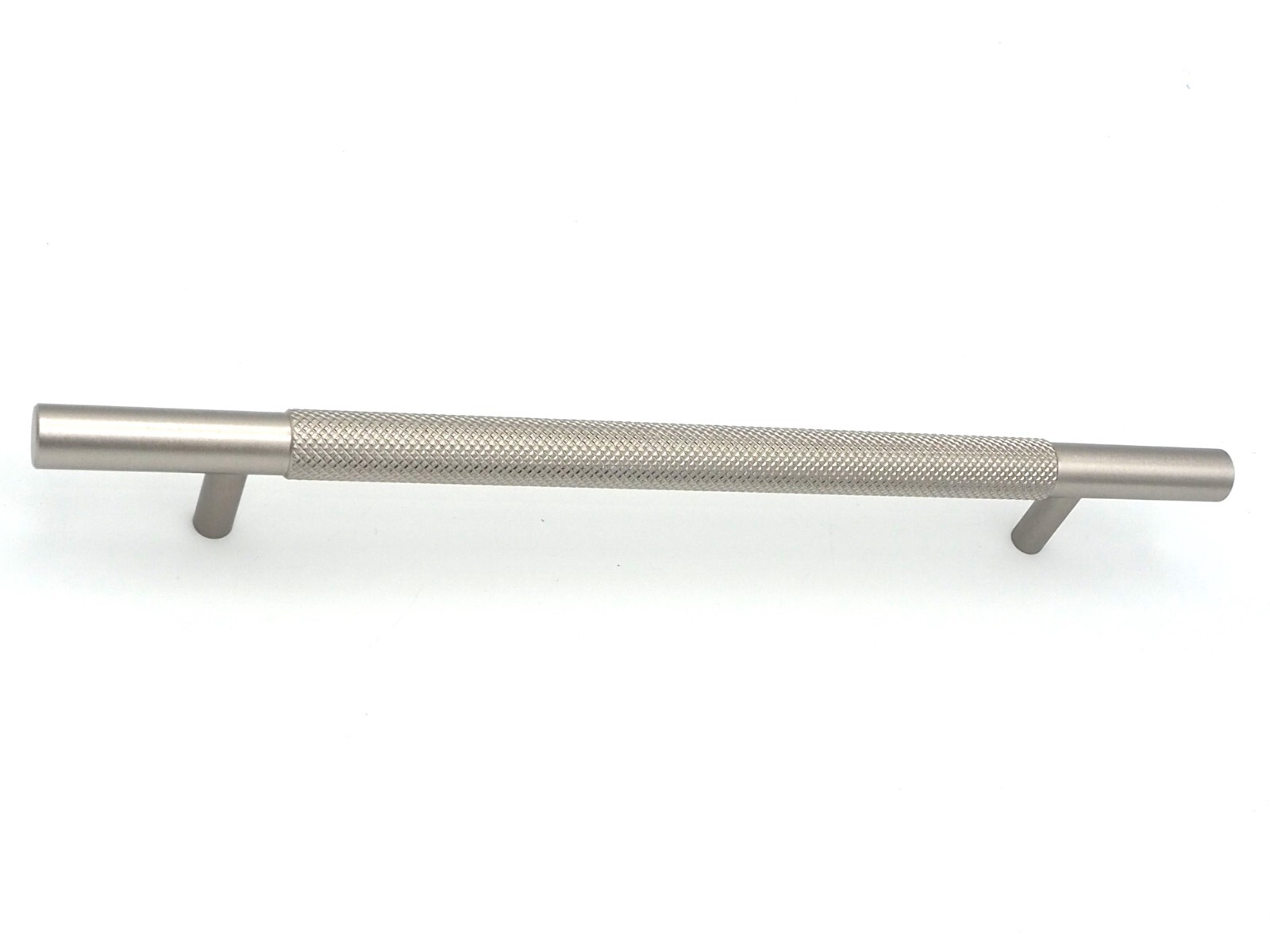 Knurled Brushed Nickel Bar Kitchen Handle With 160mm Fixing Centre ...