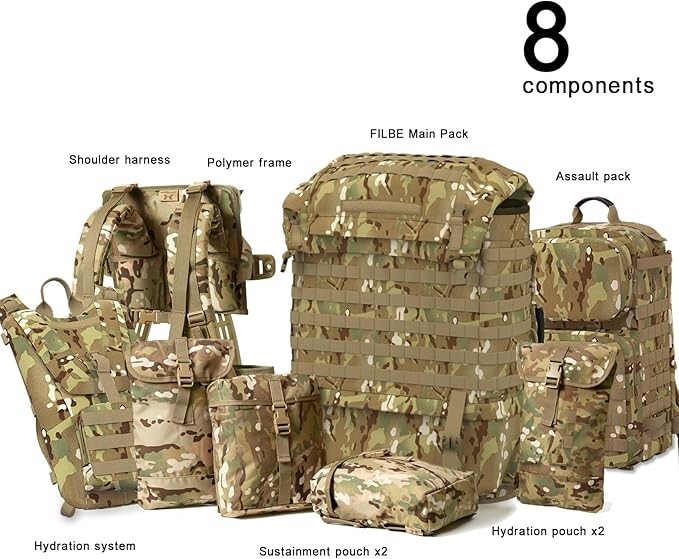 MT Military FILBE Rucksack Tactical Army Backpack Multicam | eBay