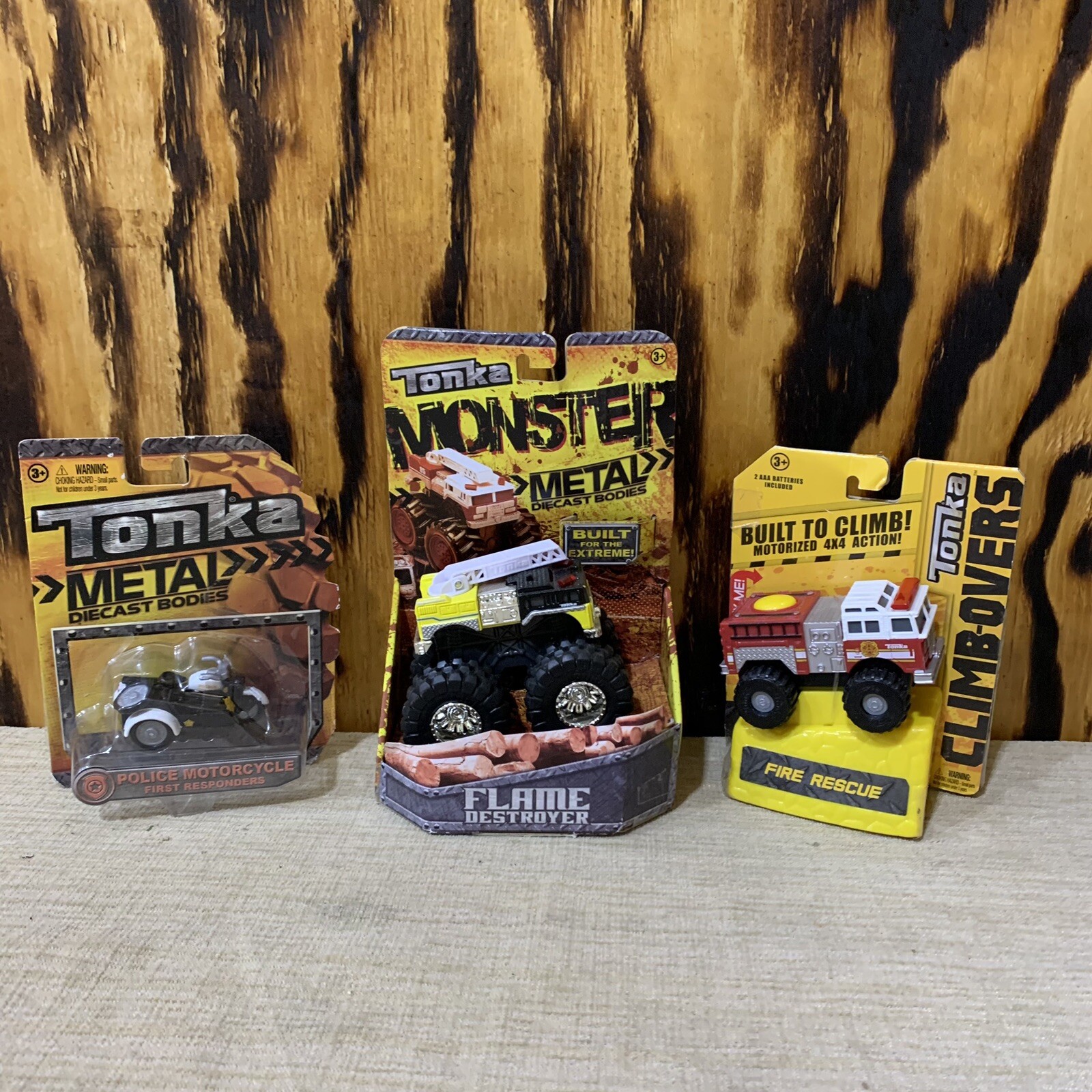 Tonka Toy Lot of 3 Flame Destroyer, Fire Rescue, Police Motorcycle | eBay