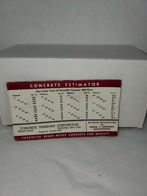 Pozzolith Concrete estimator advertising trans mix corporation ...