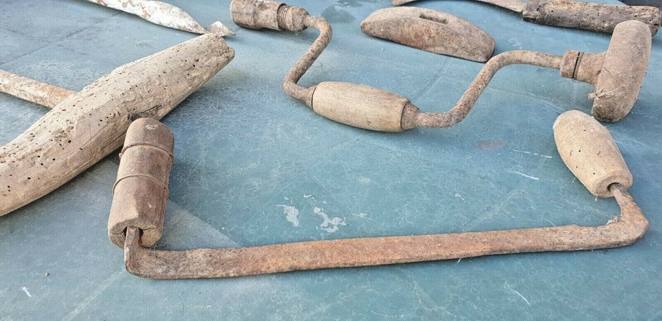 Lot of century old tools-set of 10 pcs-authentic hand tools! Great and ...