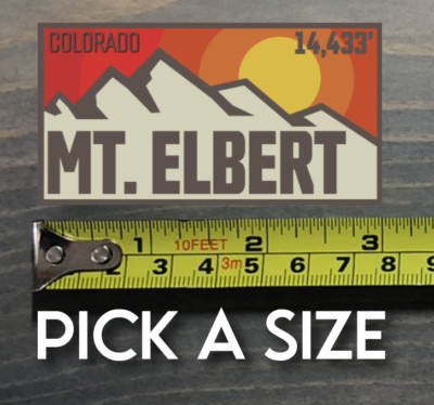 Mt. Elbert Sticker Decal 14er 14ers Mountain Colorado Massive Bierstadt ...