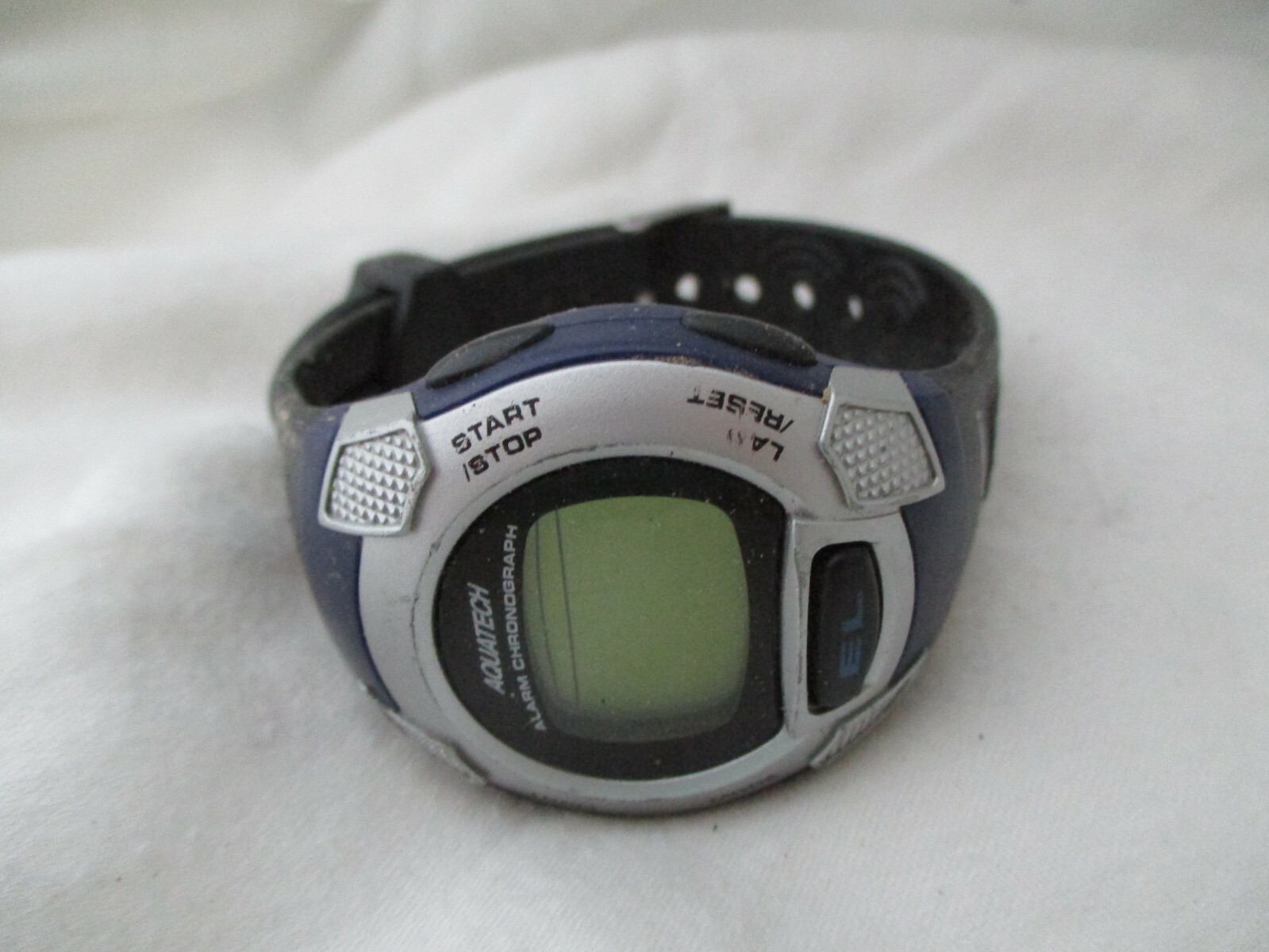Aquatech Alarm Chronograph Digital Watch Silver Toned & Black UNTESTED ...