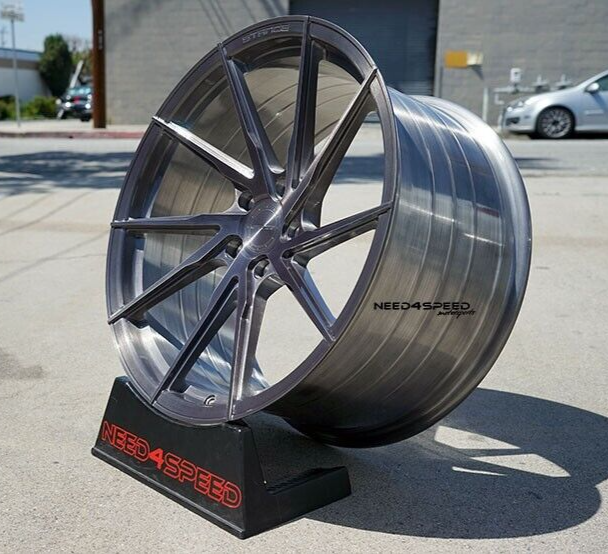 20'' Stance SF01 Brushed Silver Staggered wheels for Ford Mustang S650 ...