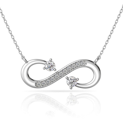 925 Sterling Silver Infinity Cubic Zirconia Pendant For Women & Girls ...