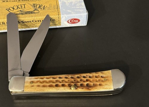 🔥 2017 Case XX 6254 Burnt Brown Bone Large Trapper Pocket Knife Rare | eBay