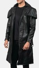 Men's Black Leather Duster Trench Coat | Long Leather Coat for Men | eBay